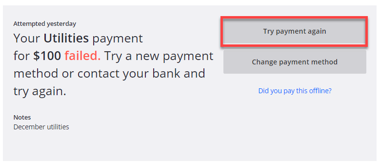 I got a failed payment notice. What should I do now? – Zillow Help Center