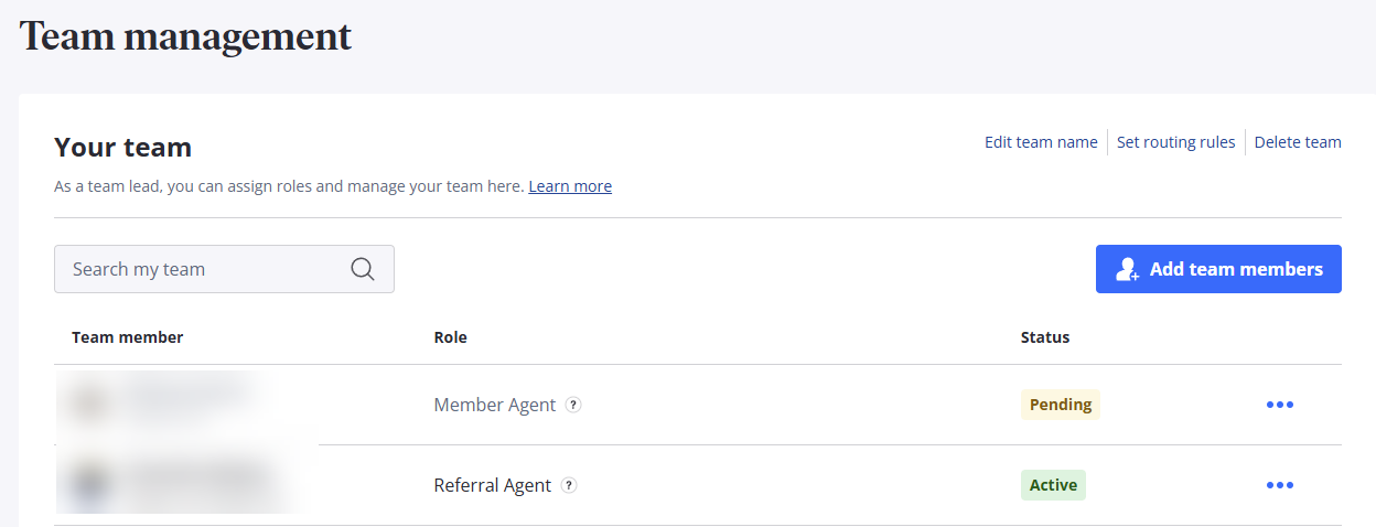 How can I add a team member to my team profile?