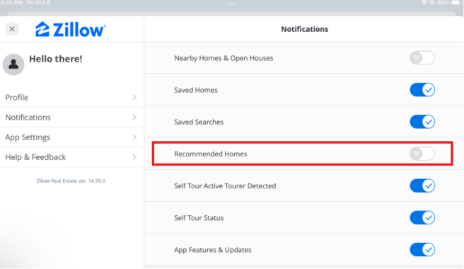 How do I change the types of listings I receive in the "Homes for You ...